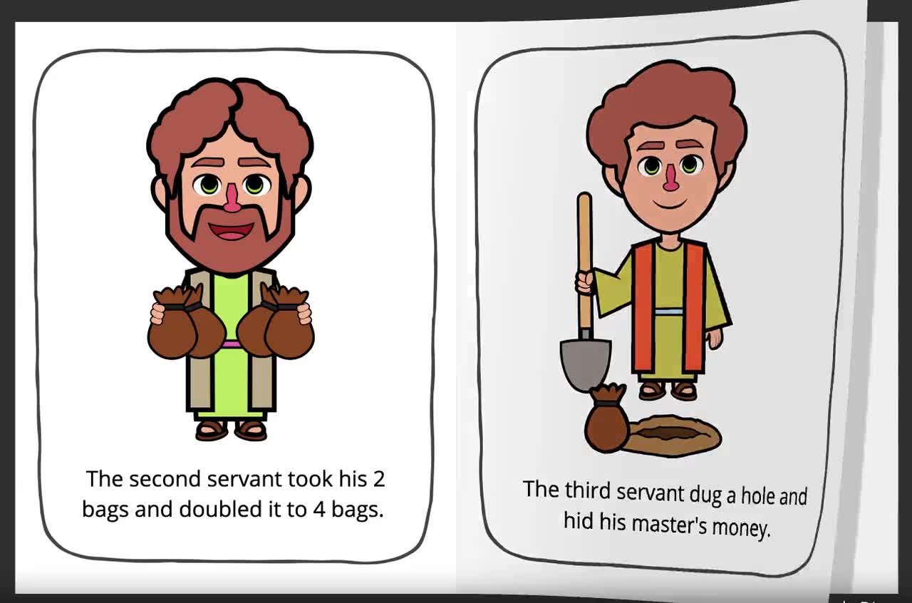 Matthew 25 Parable Of The Talents Scene 04 Well Done Bible Cartoons
