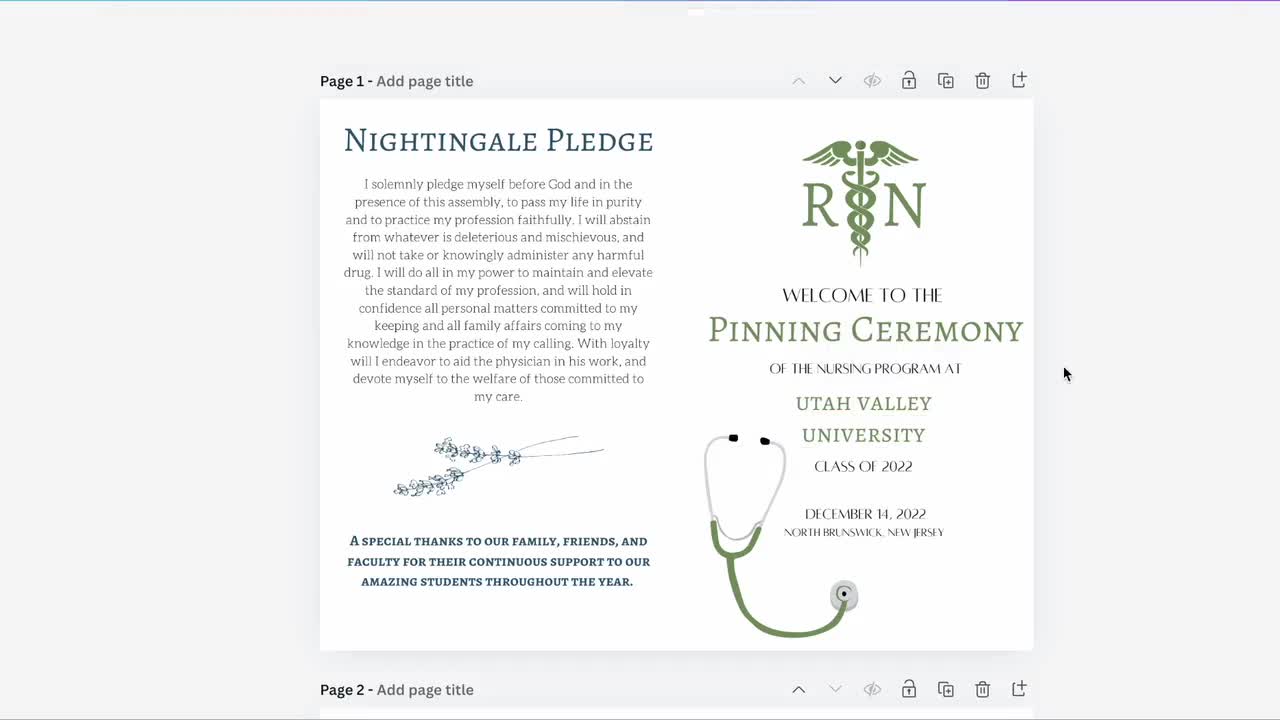 Printable Announcements For Nursing School Pinning Ceremony