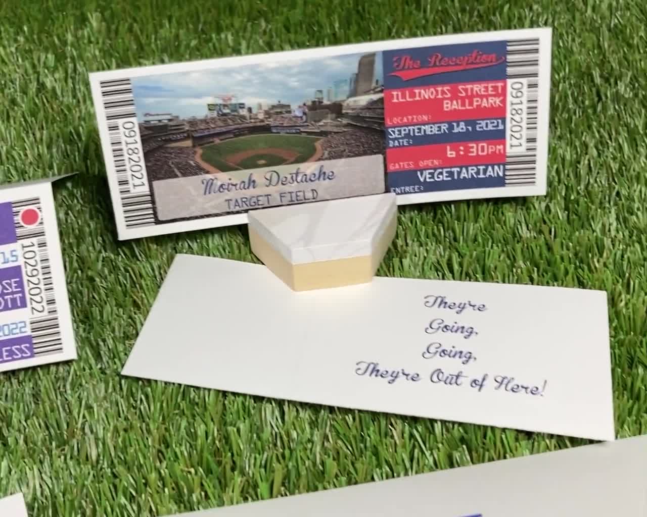 Baseball Place Cards For Weddings Ribbon Place Cards – Thoughtfully