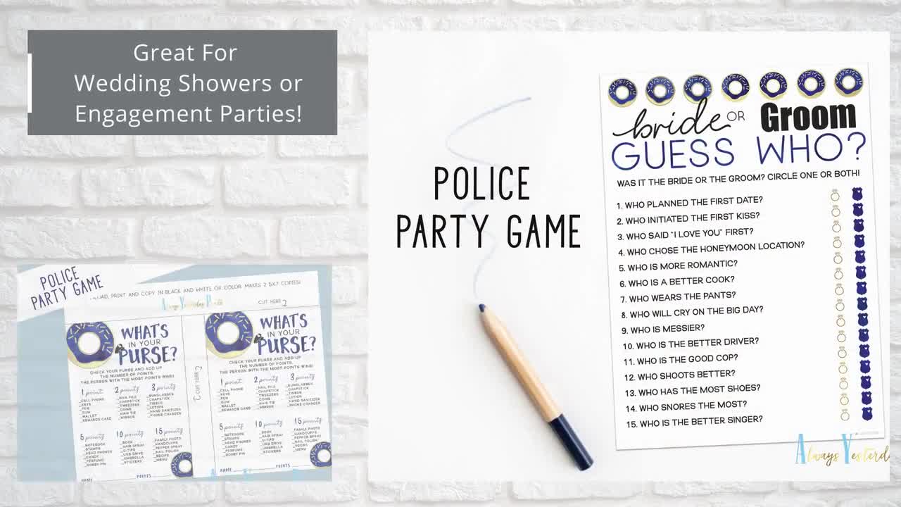 Police Themed Bridal Shower Police Bridal Shower Etsy