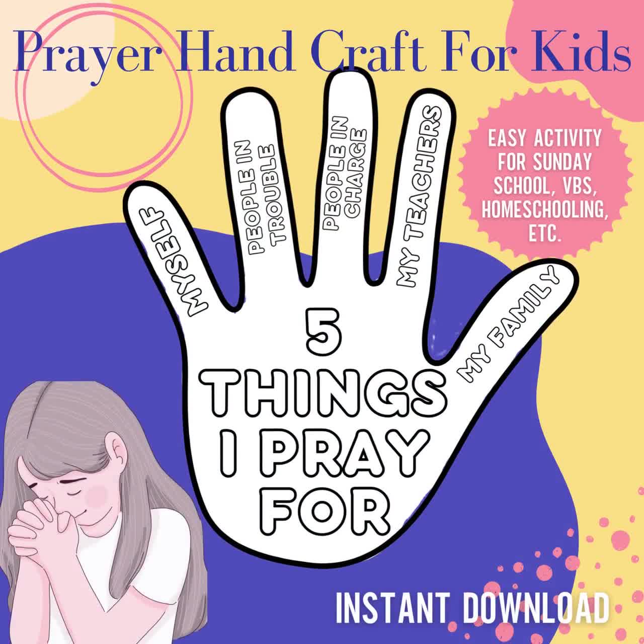 Prayer Bible School Activity