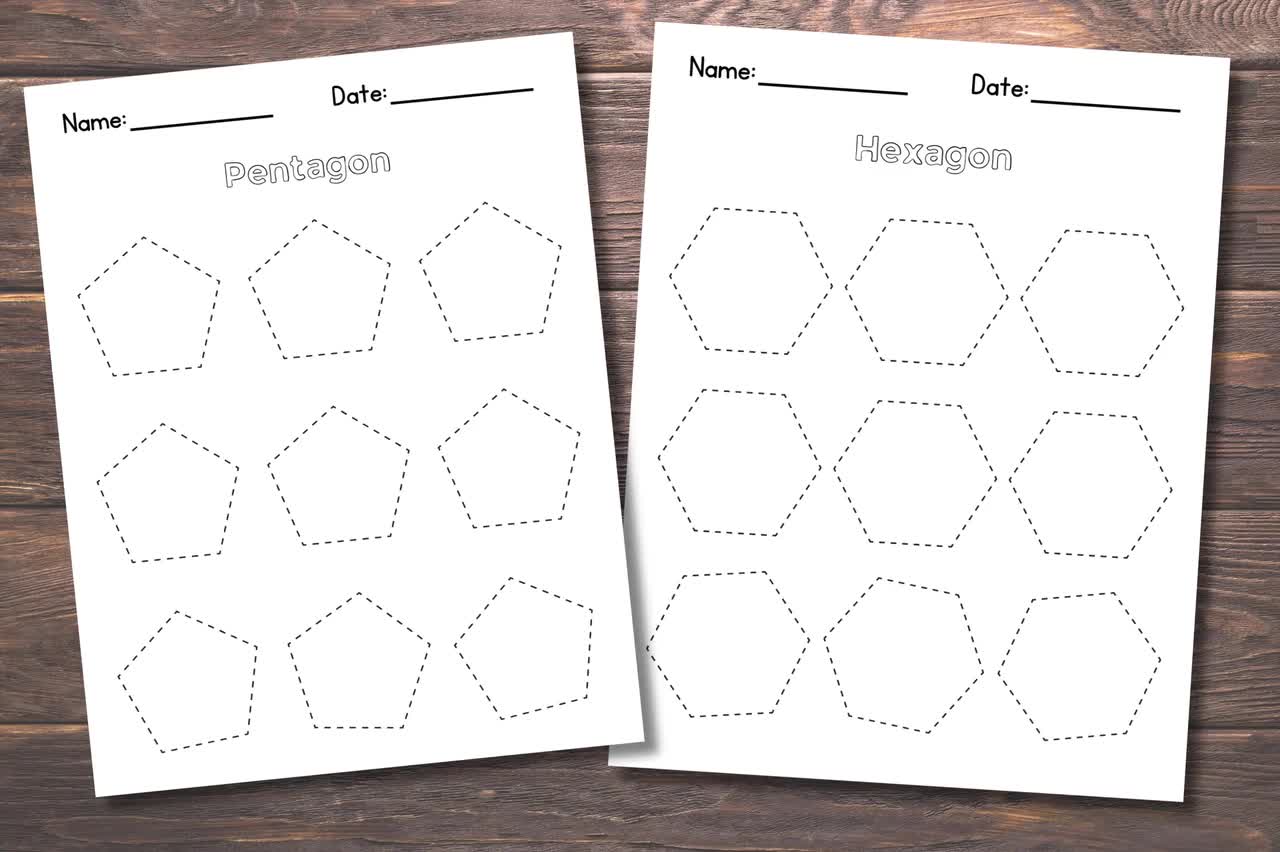 Free Hexagons Tracing Worksheet Tracing Shapes