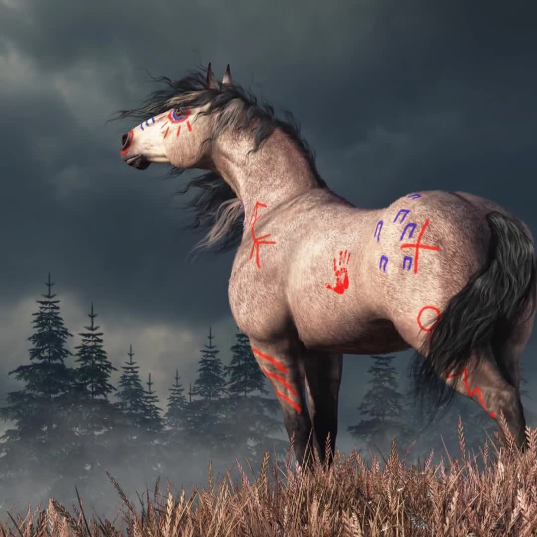 Native American War Horse Paintings Appaloosa Indian War Horse