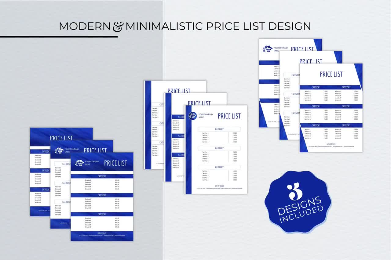 pricing table template canva