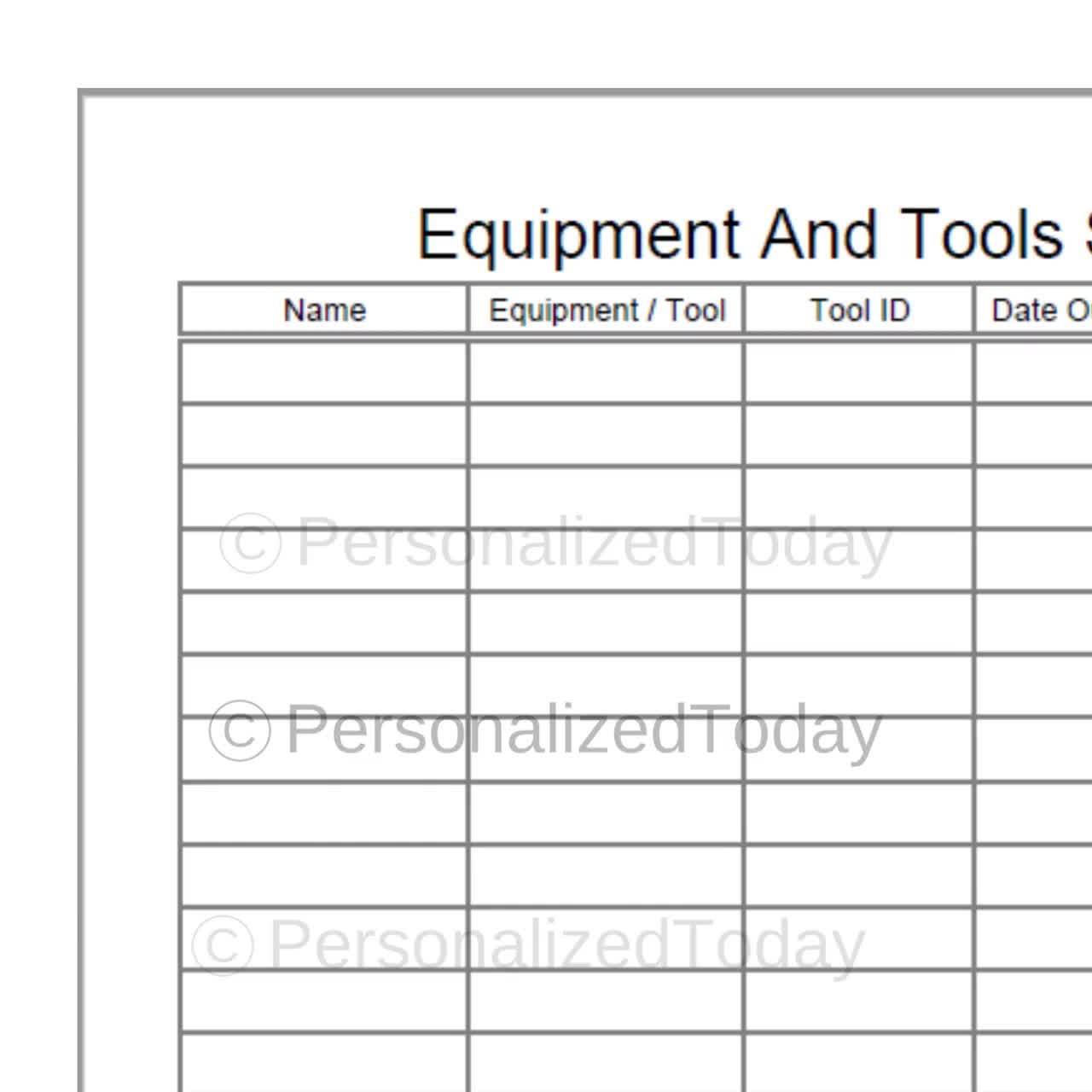 Printable Equipment Sign Out Sheet PDF Digital Download US, 52% OFF Printable Equipment Sign Out Sheet PDF Digital Download US, 52% OFF