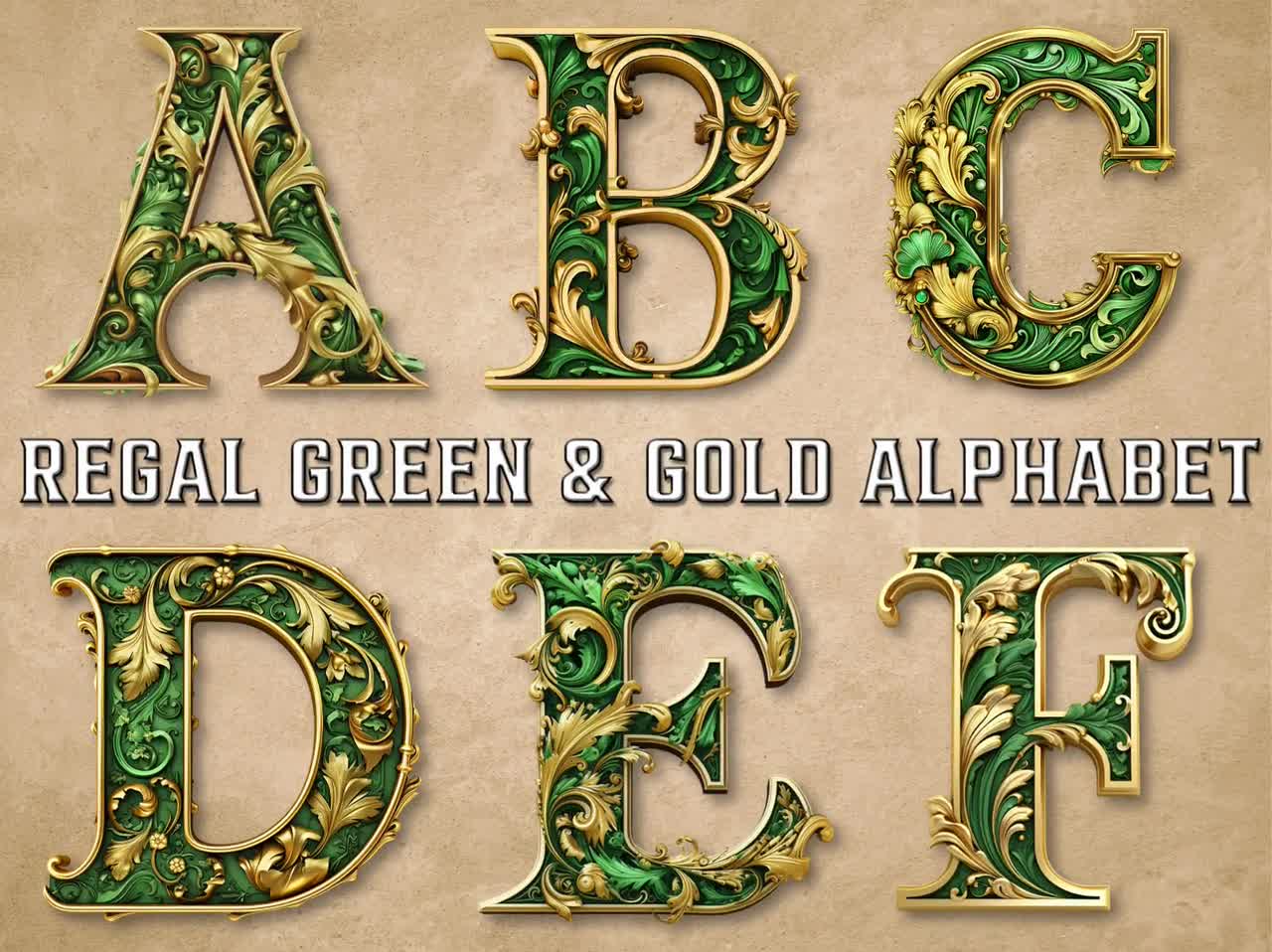 Green Lettering Set