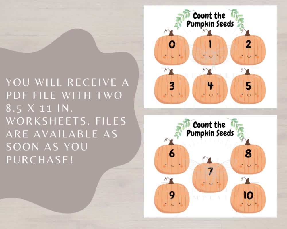 Pumpkin Seeds Counting Book