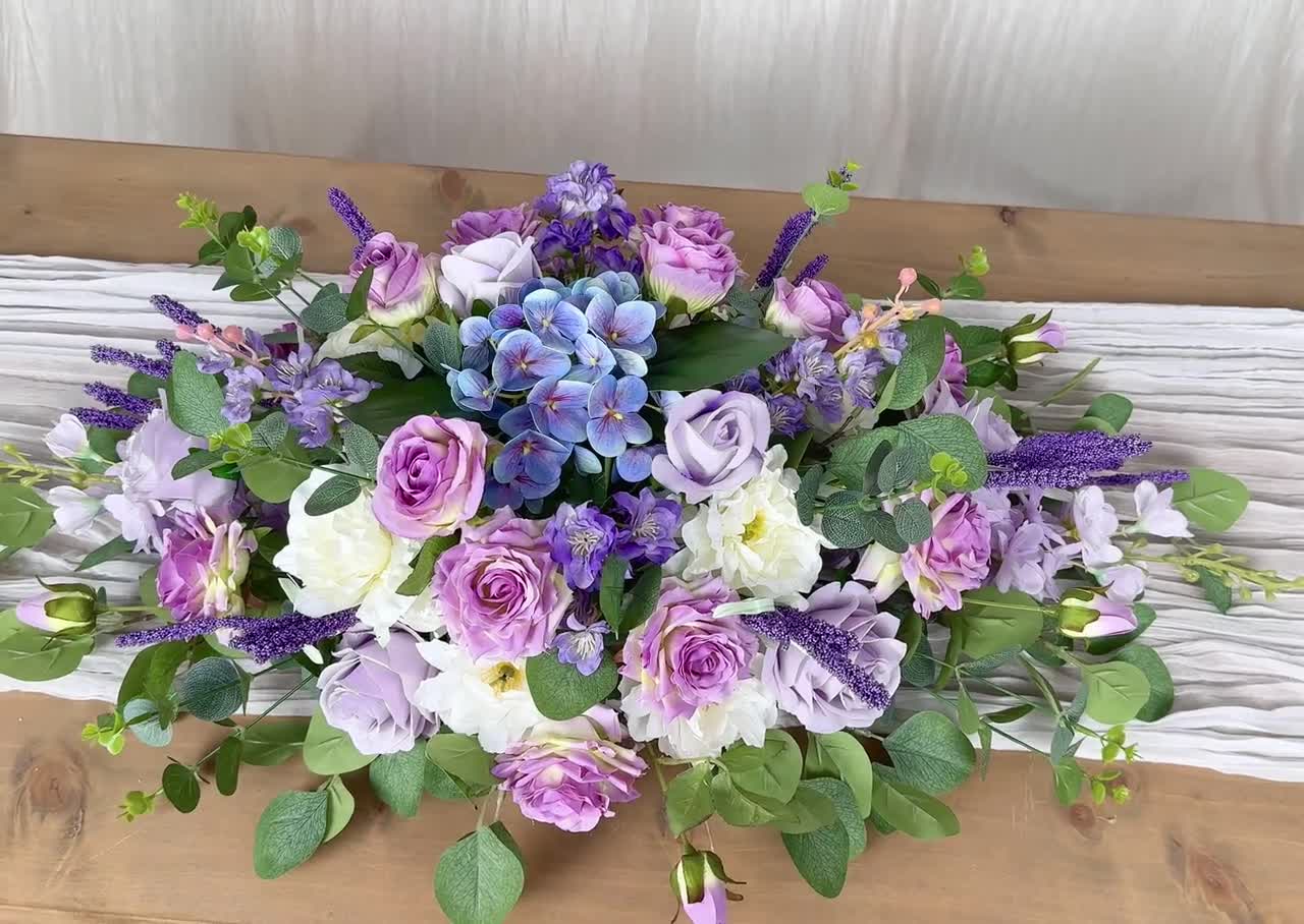 Purple Head Table Floral Centerpieces For Weddings The Flower Diva