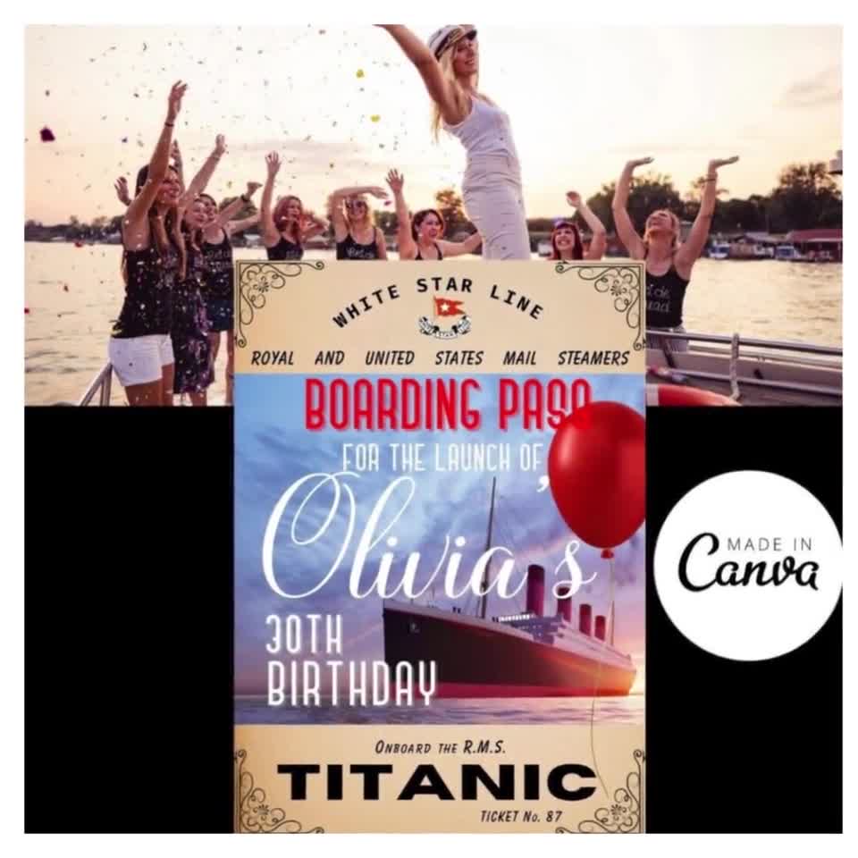 Titanic Birthday Invitation Printable Titanic Party Invite Titanic