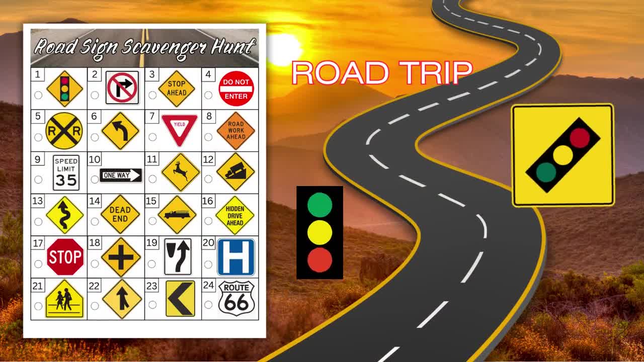 Road Sign Scavenger Hunt Road Trip Scavenger Hunt Organized 31