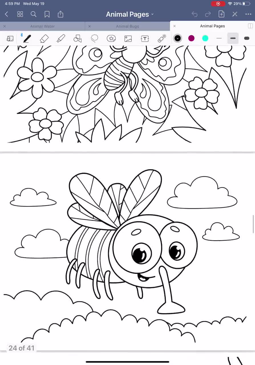 Water Bug Coloring Sheet