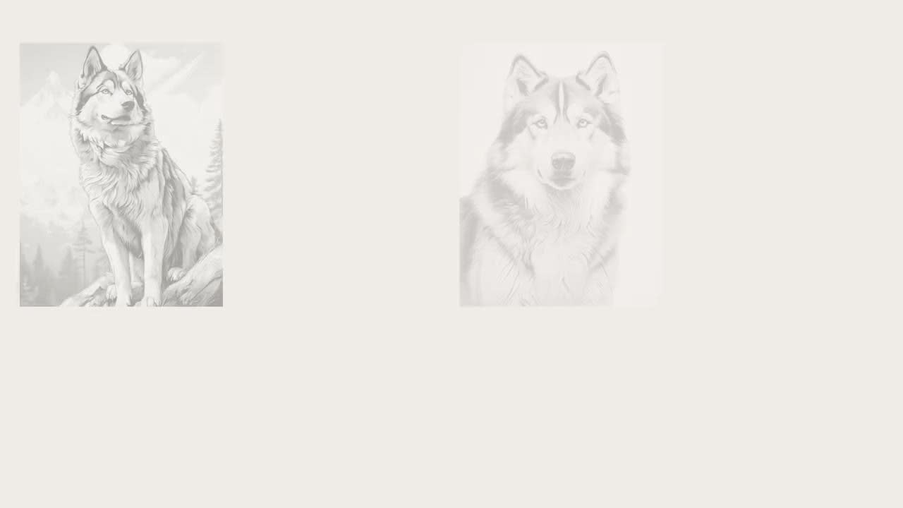realistic husky coloring pages