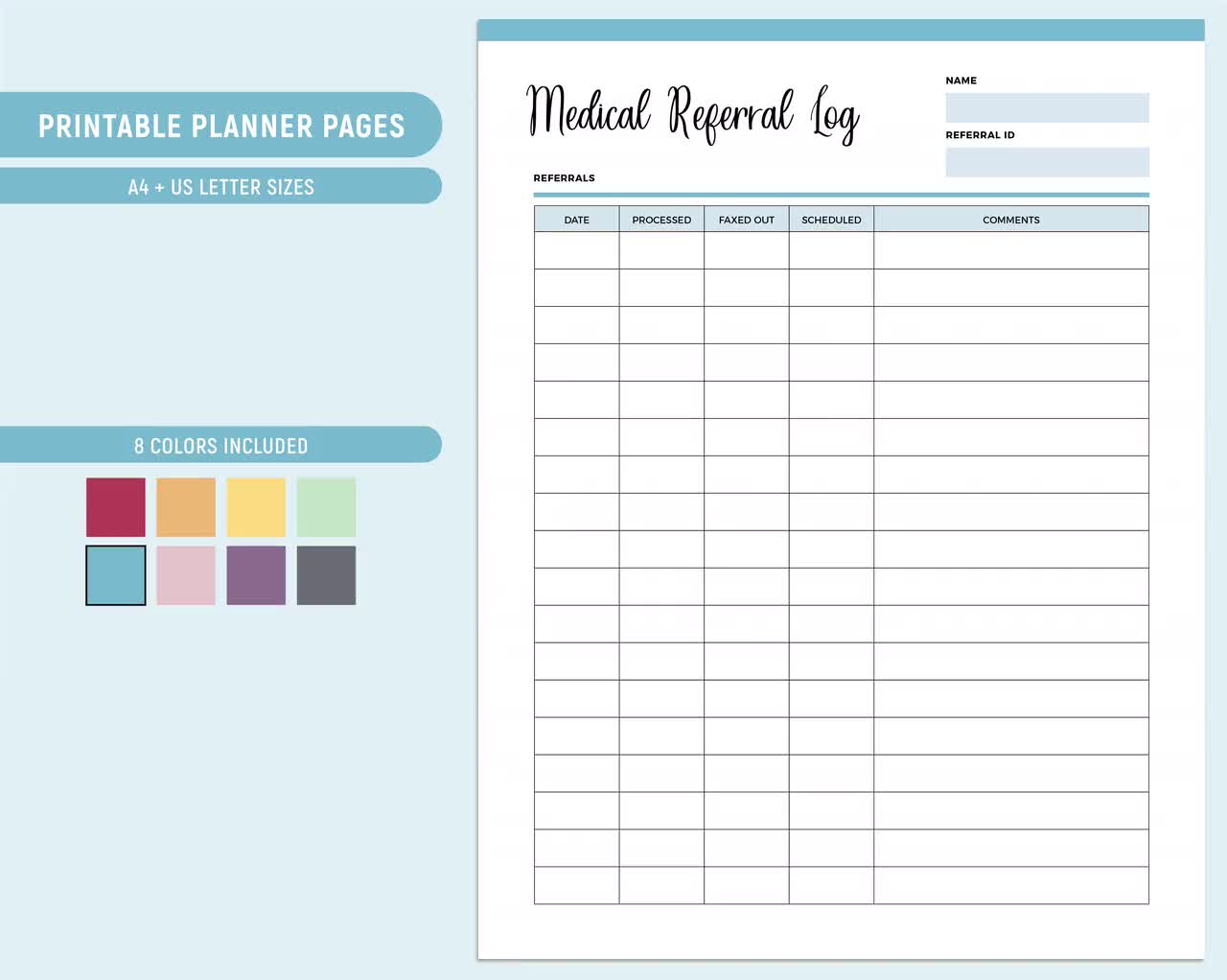 Printable Referral Log 49 Referral Form Templates [Medical & General]