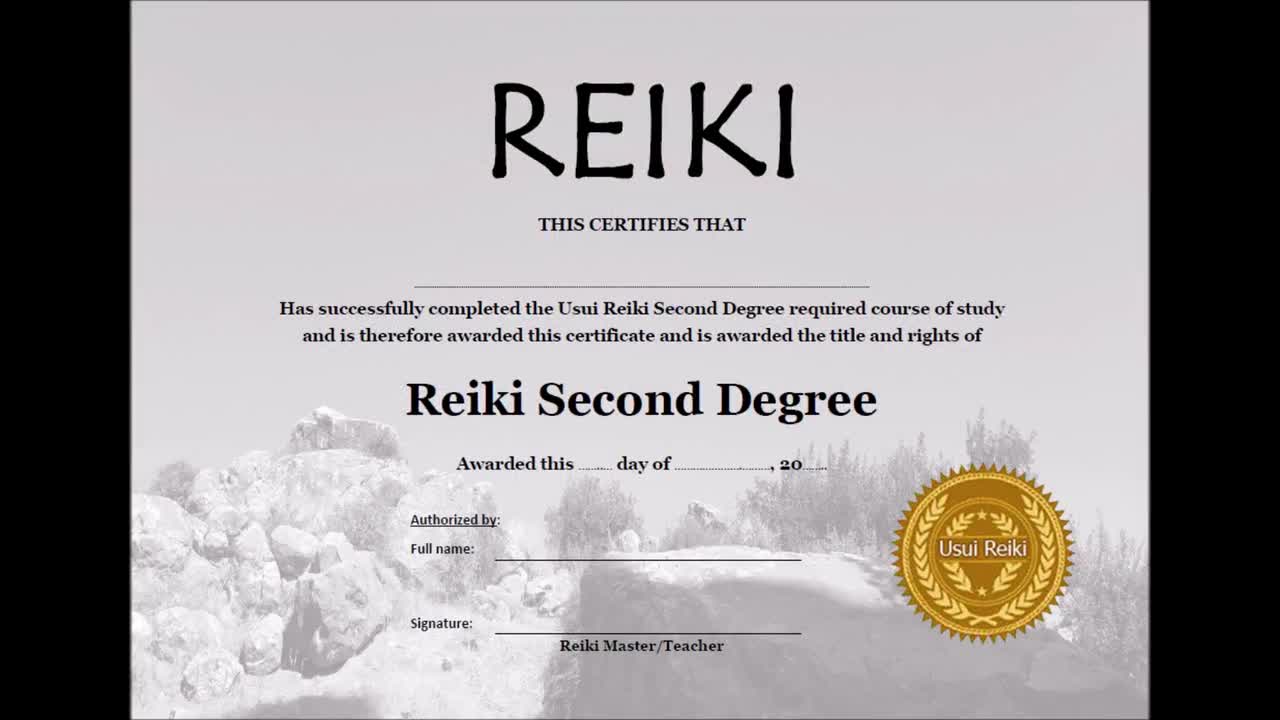 Free Reiki Certificate Templates