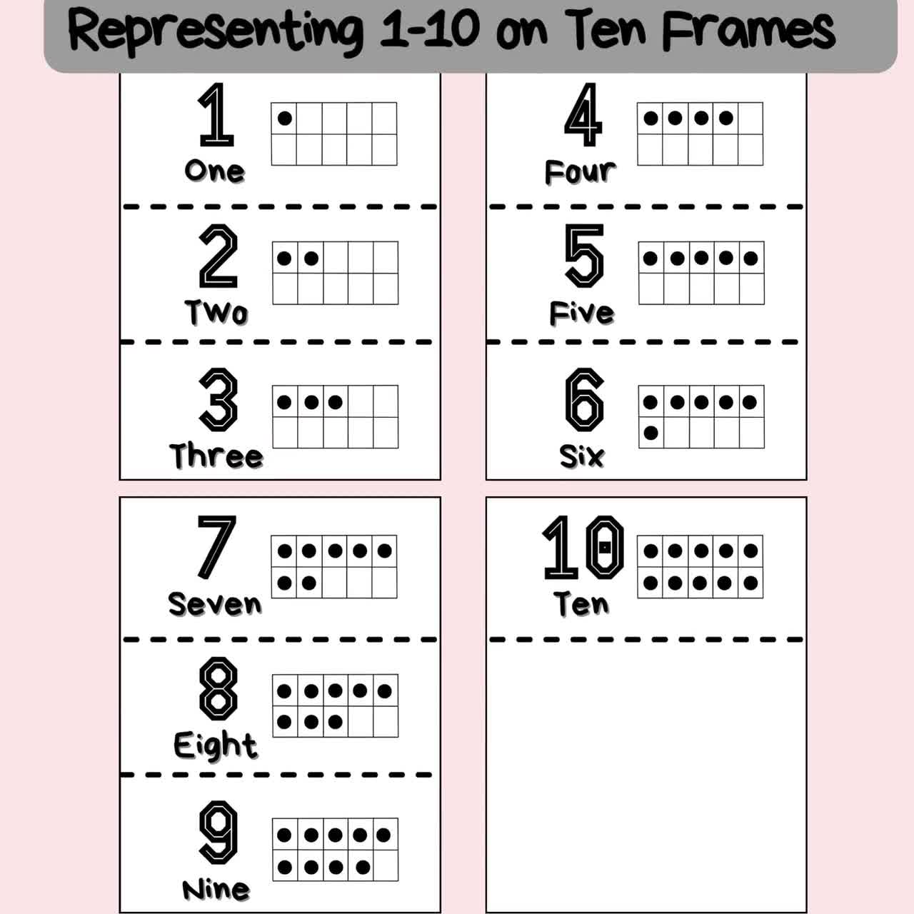 Ten Frame Addition Worksheets First Grade Number Bonds To 10