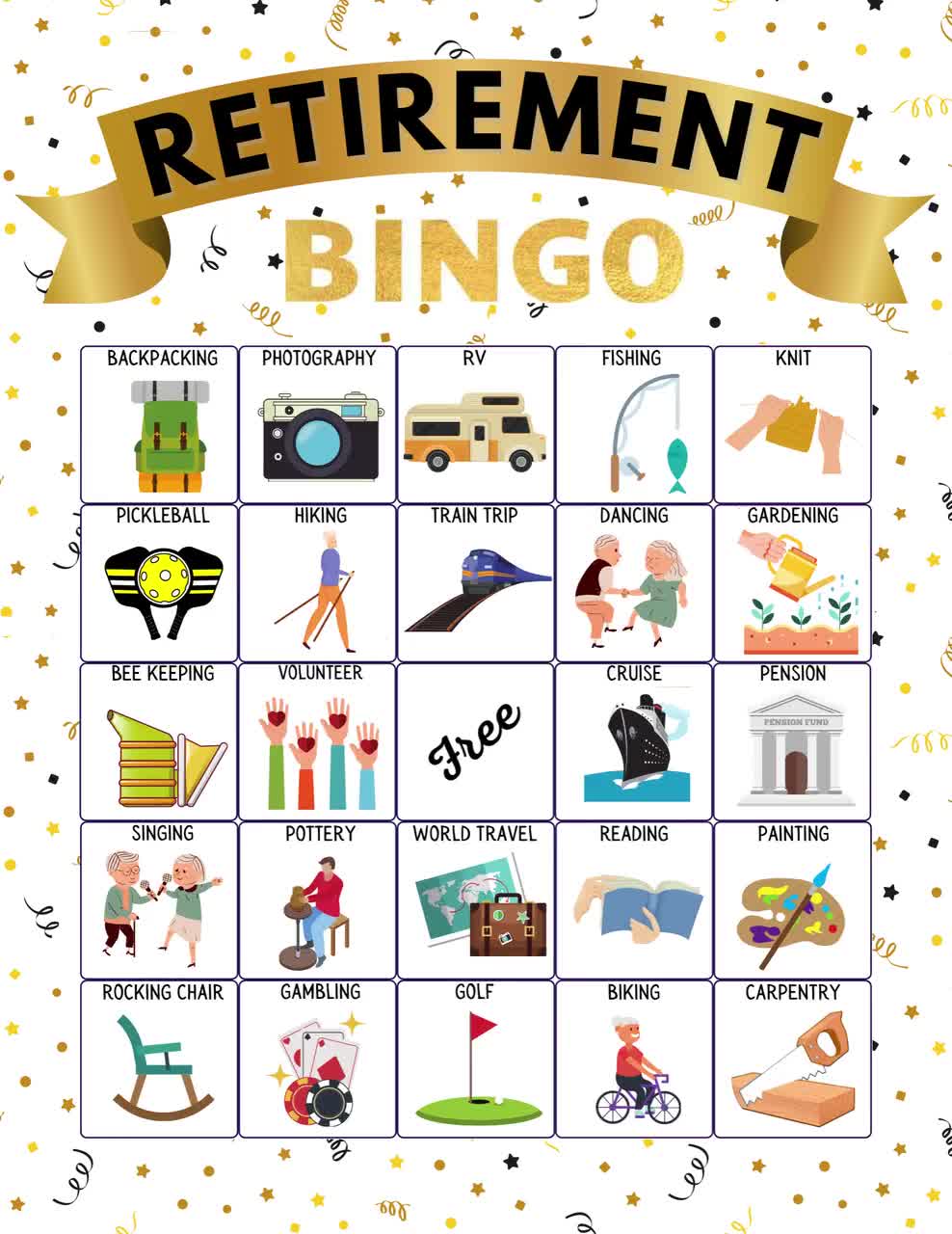 Printable Retirement Party Games