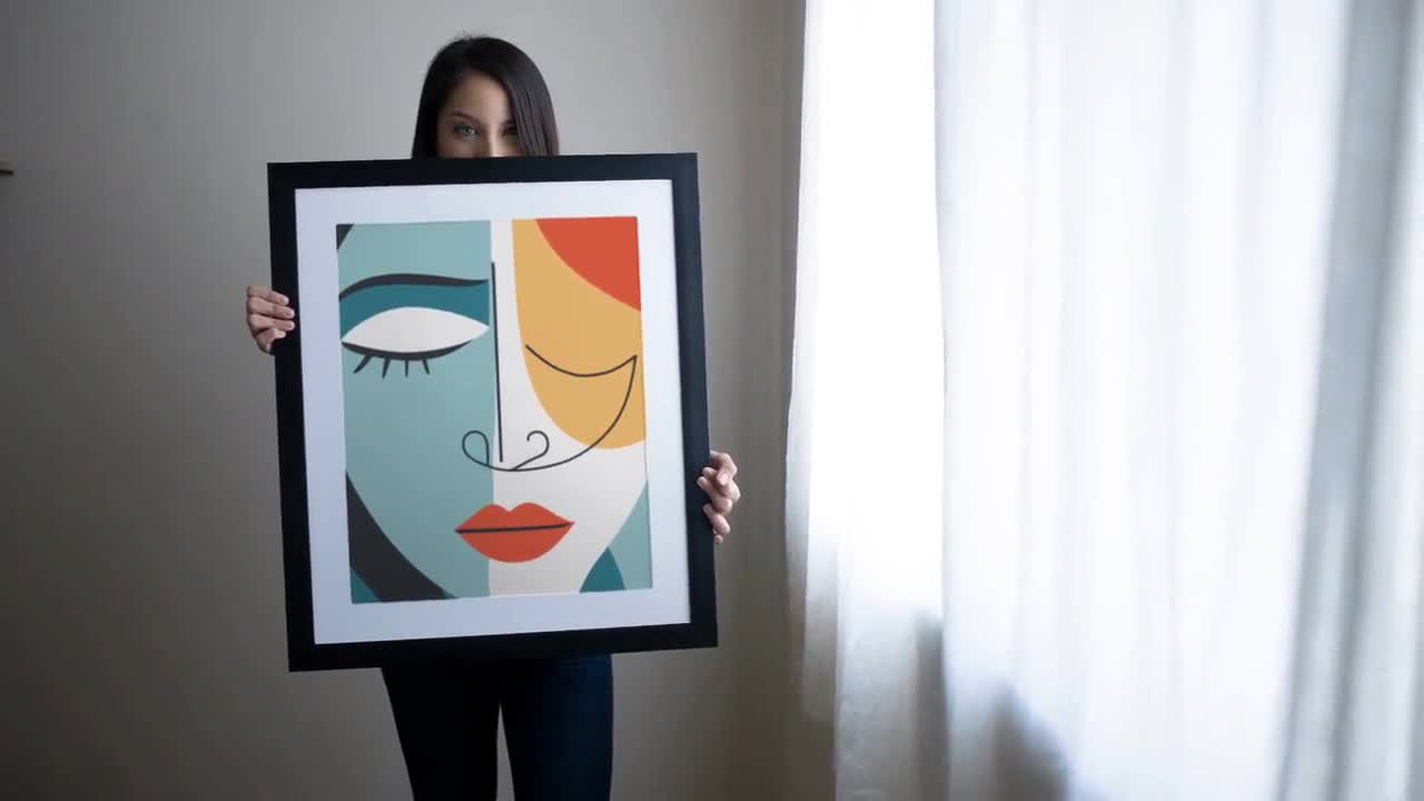 Dibujo Abstracto Colorido De Cara Cuadro Para Pintar Con Números