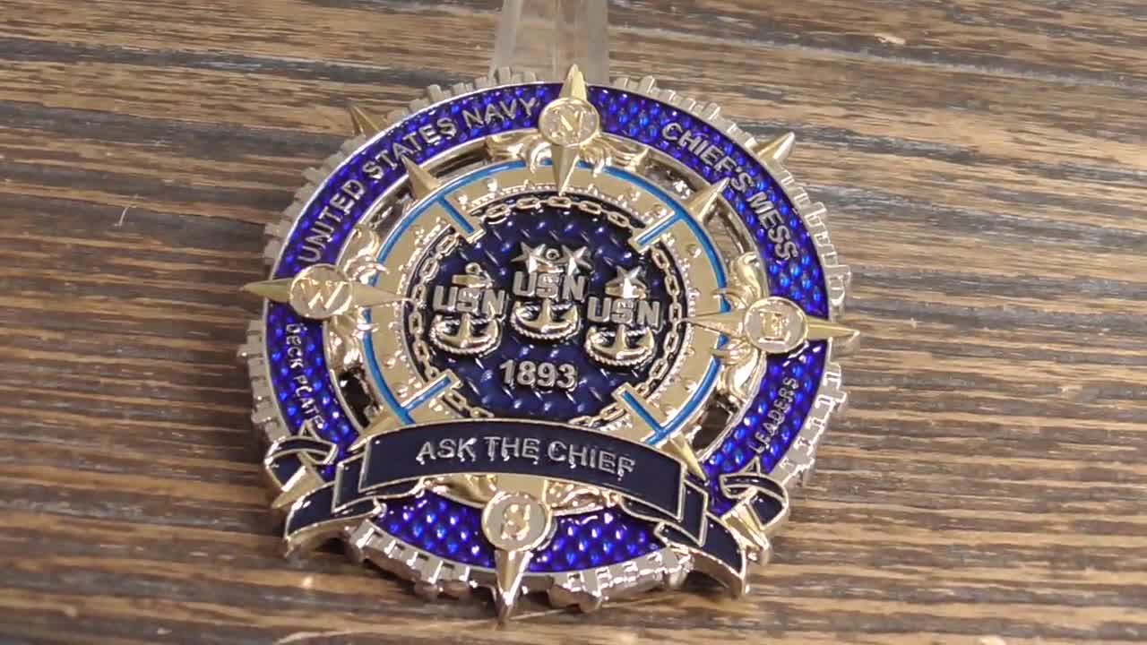 Challenge Coin USS Gridley Goat Locker CPO Navy Chief USN Naval Academy ...