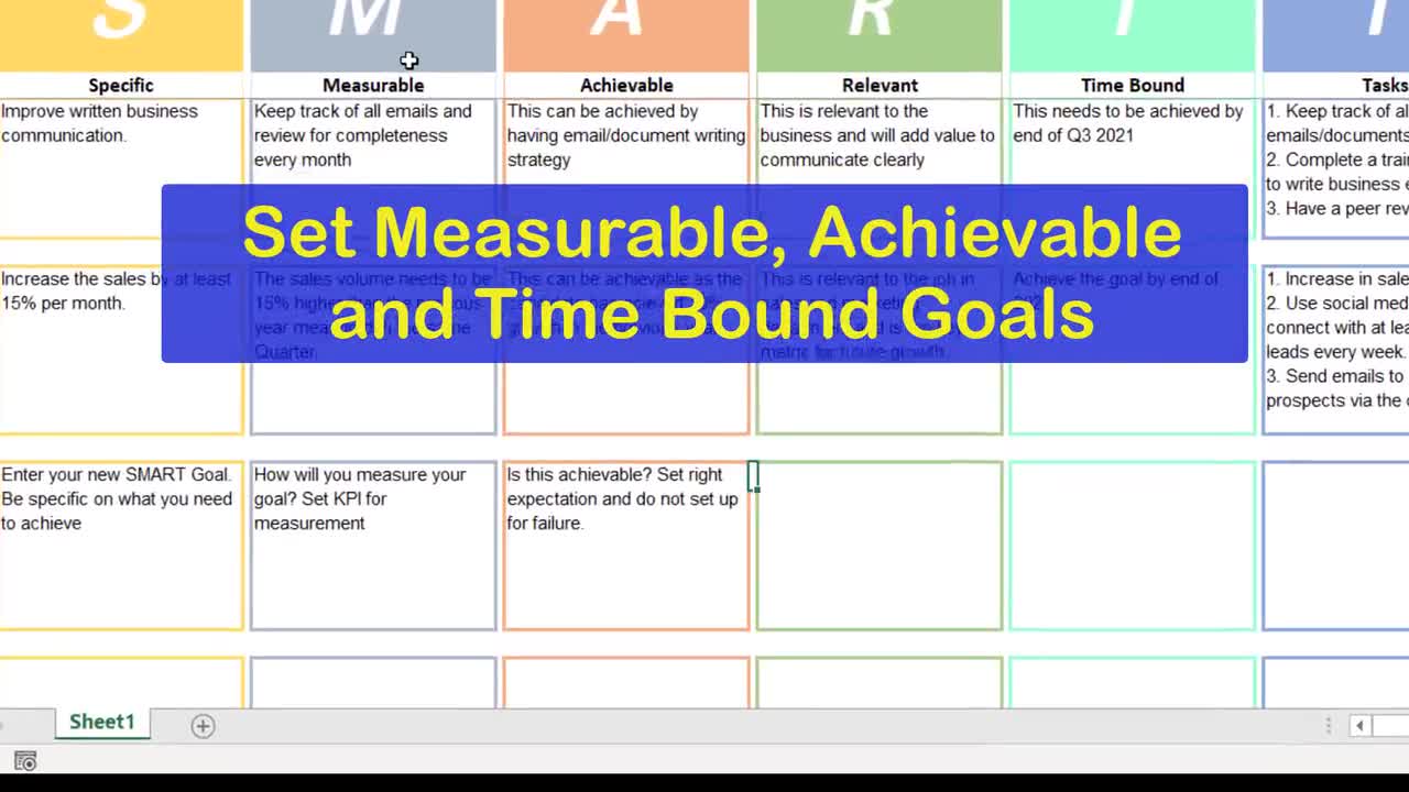 Smart Goal Setting Worksheet Excel