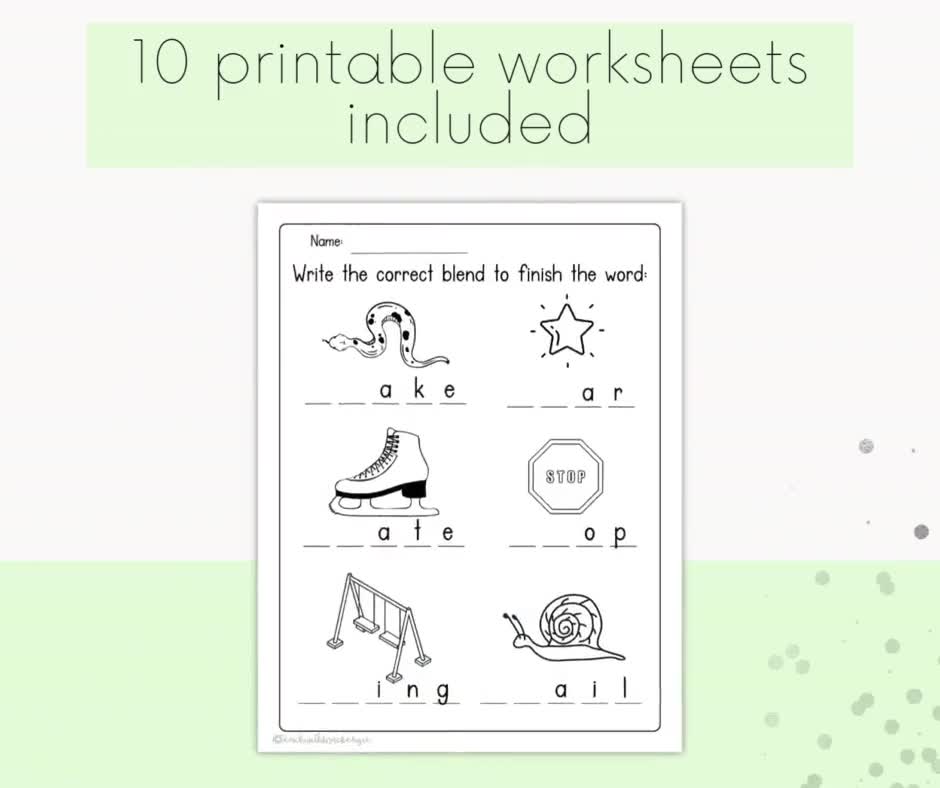 S Blend Worksheet First Grade