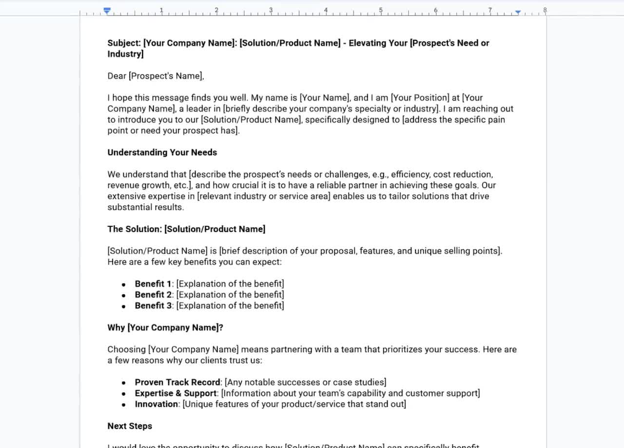 How To Write A Sales Proposal Template