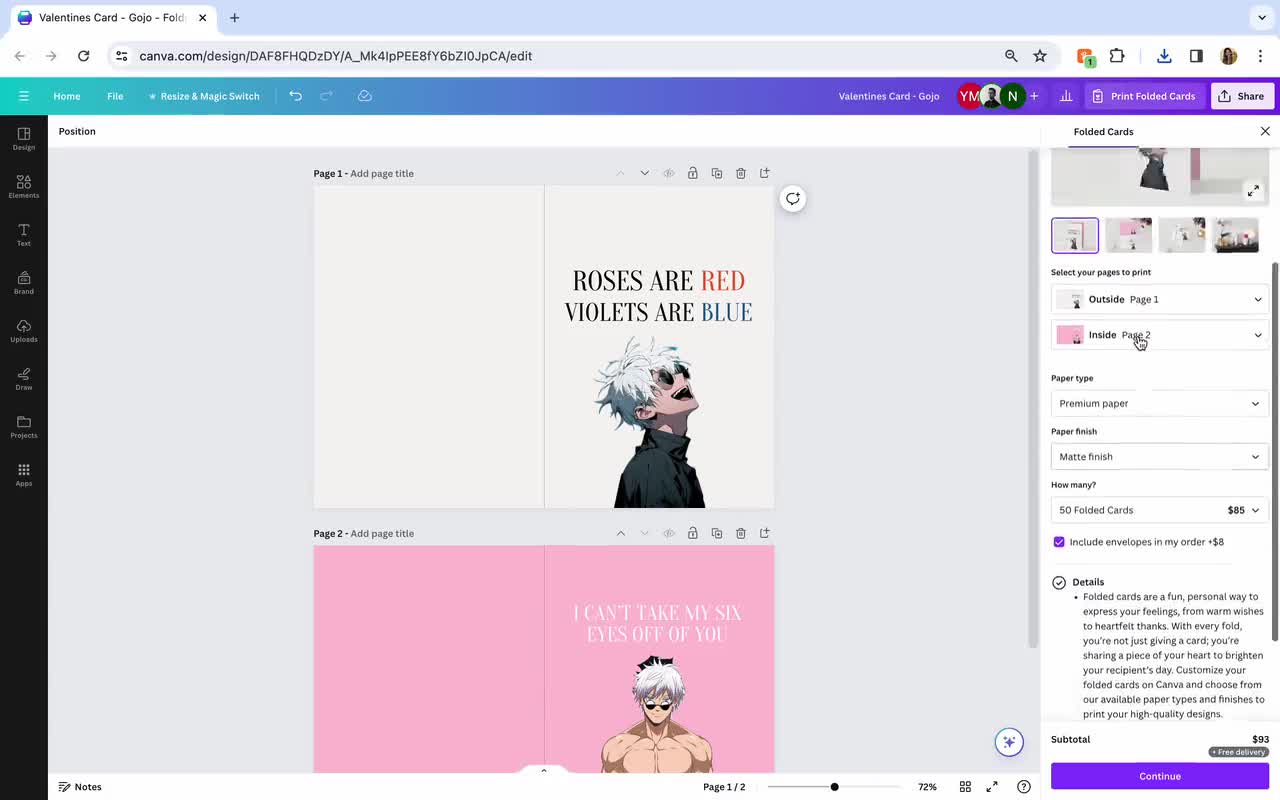 Valentines Card Tumblr Anime
