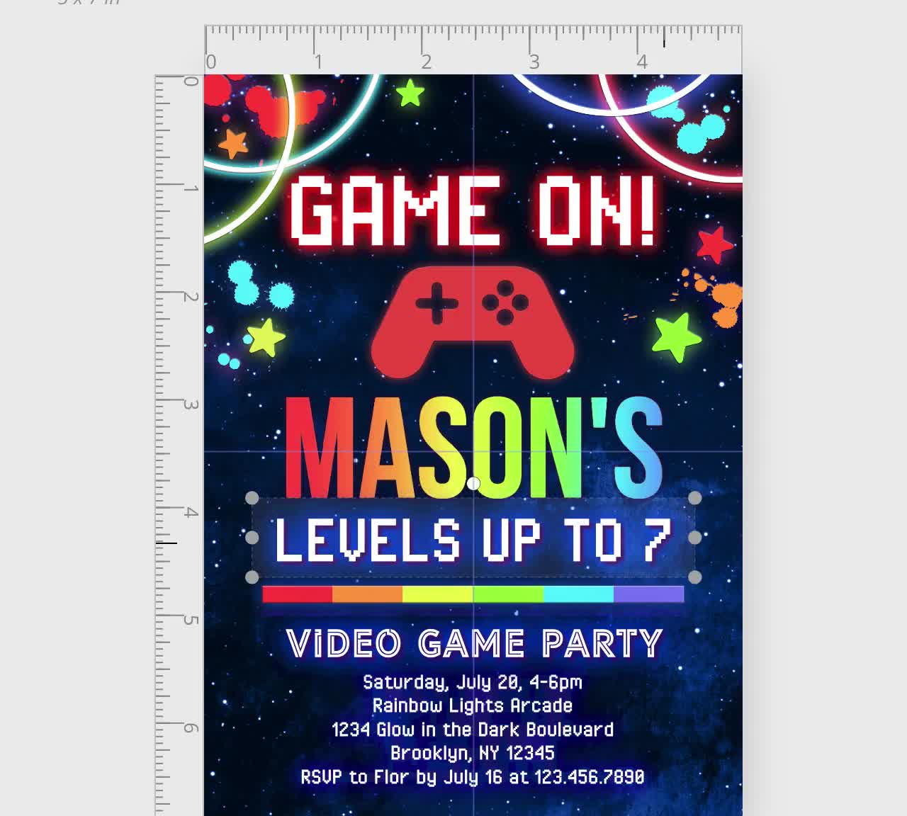 Game Themed Birthday Party Invitations