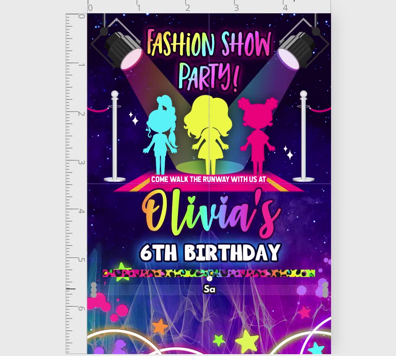 Fashion Diva Birthday Party Invitations