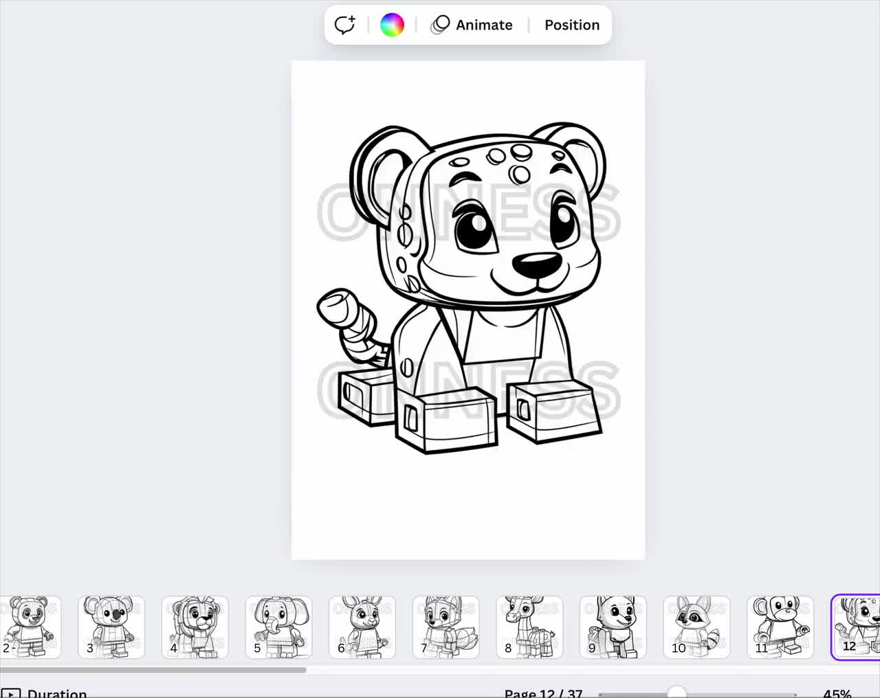 Lego Animals Coloring Pages