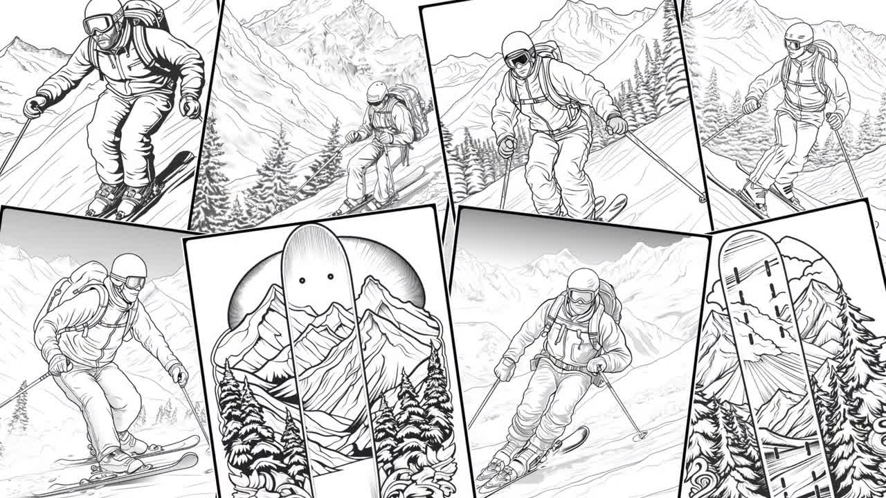 snowboarding coloring pages printable