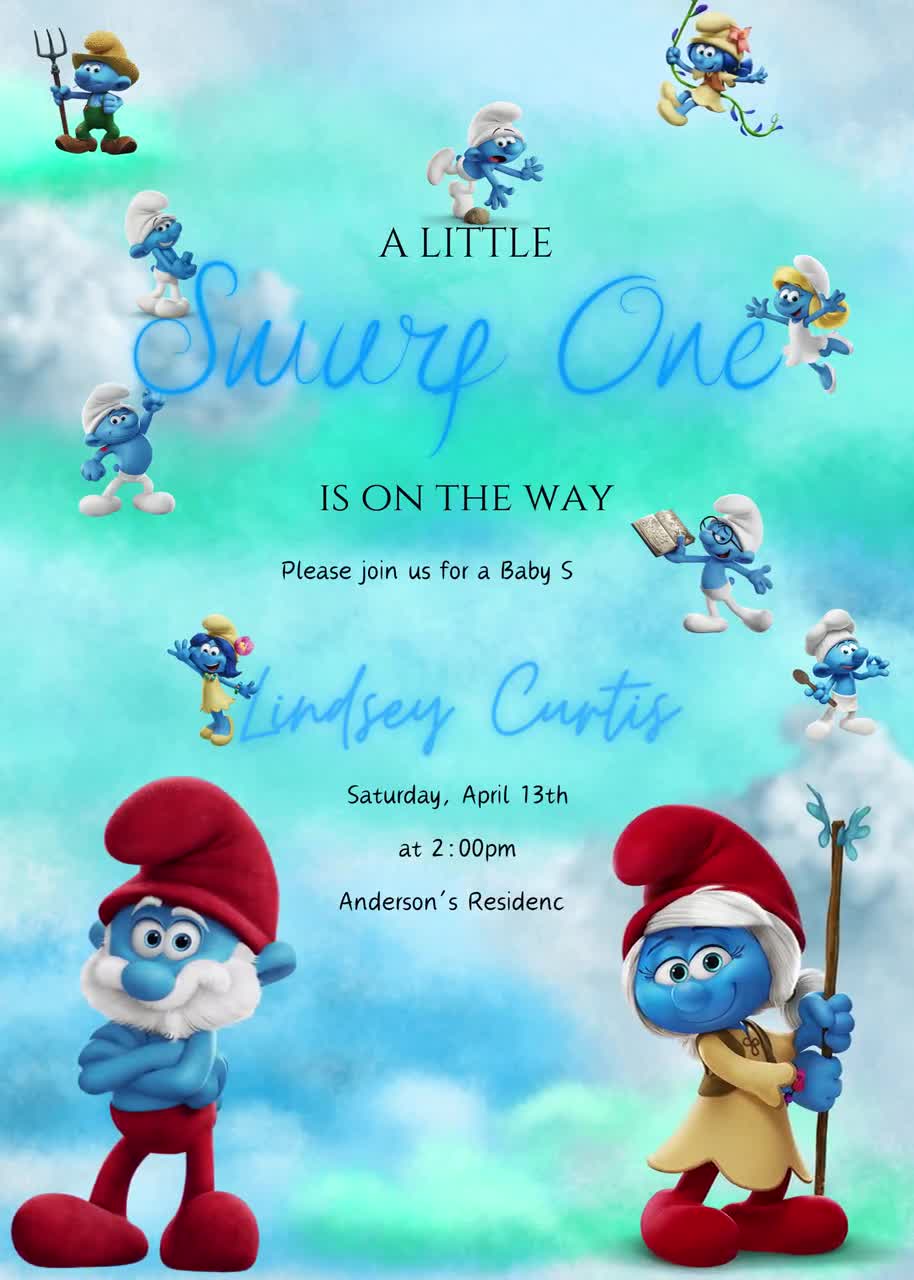 Smurfs Invitation Templates