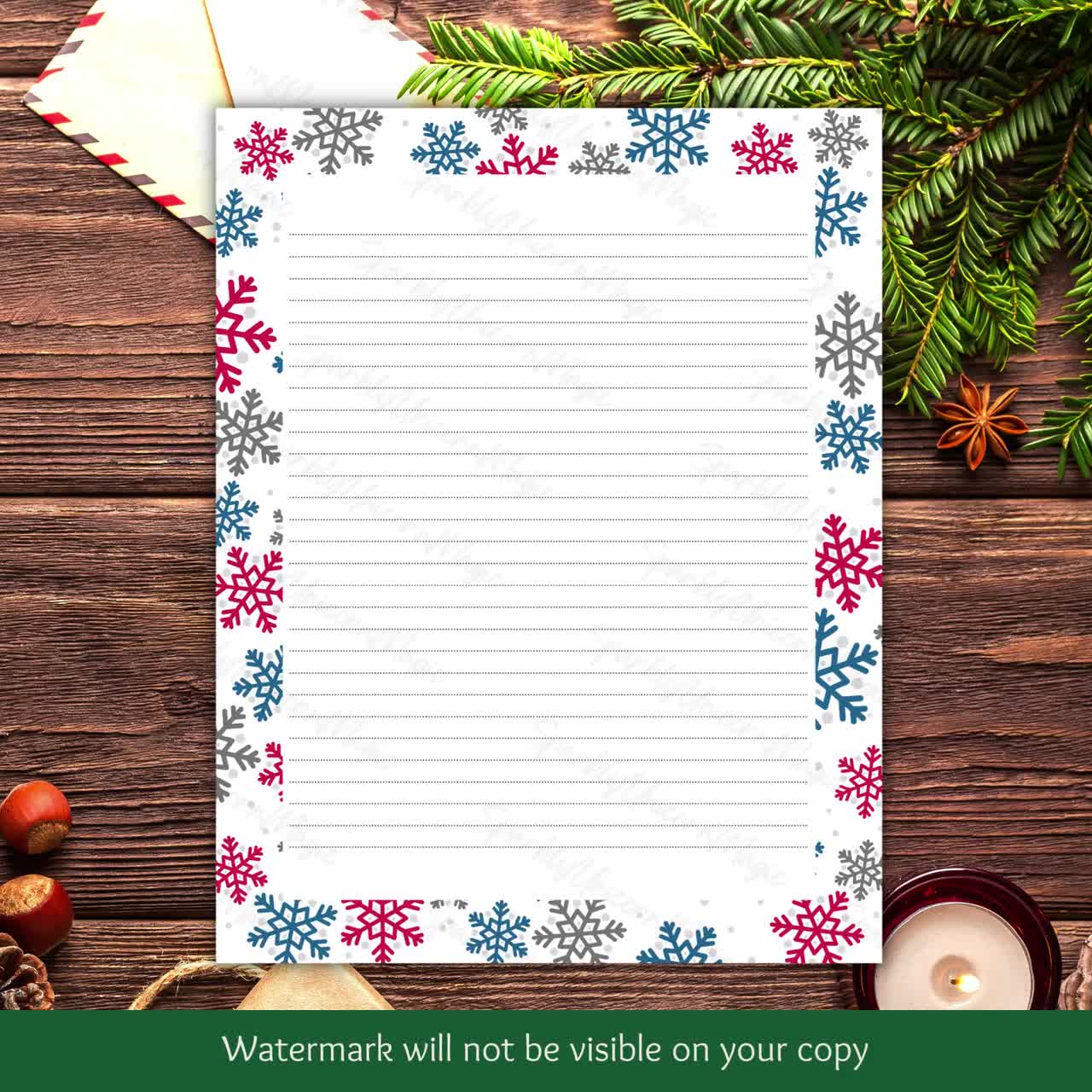Printable Holiday Stationery Kits Stationery Set Snowman Christmas As