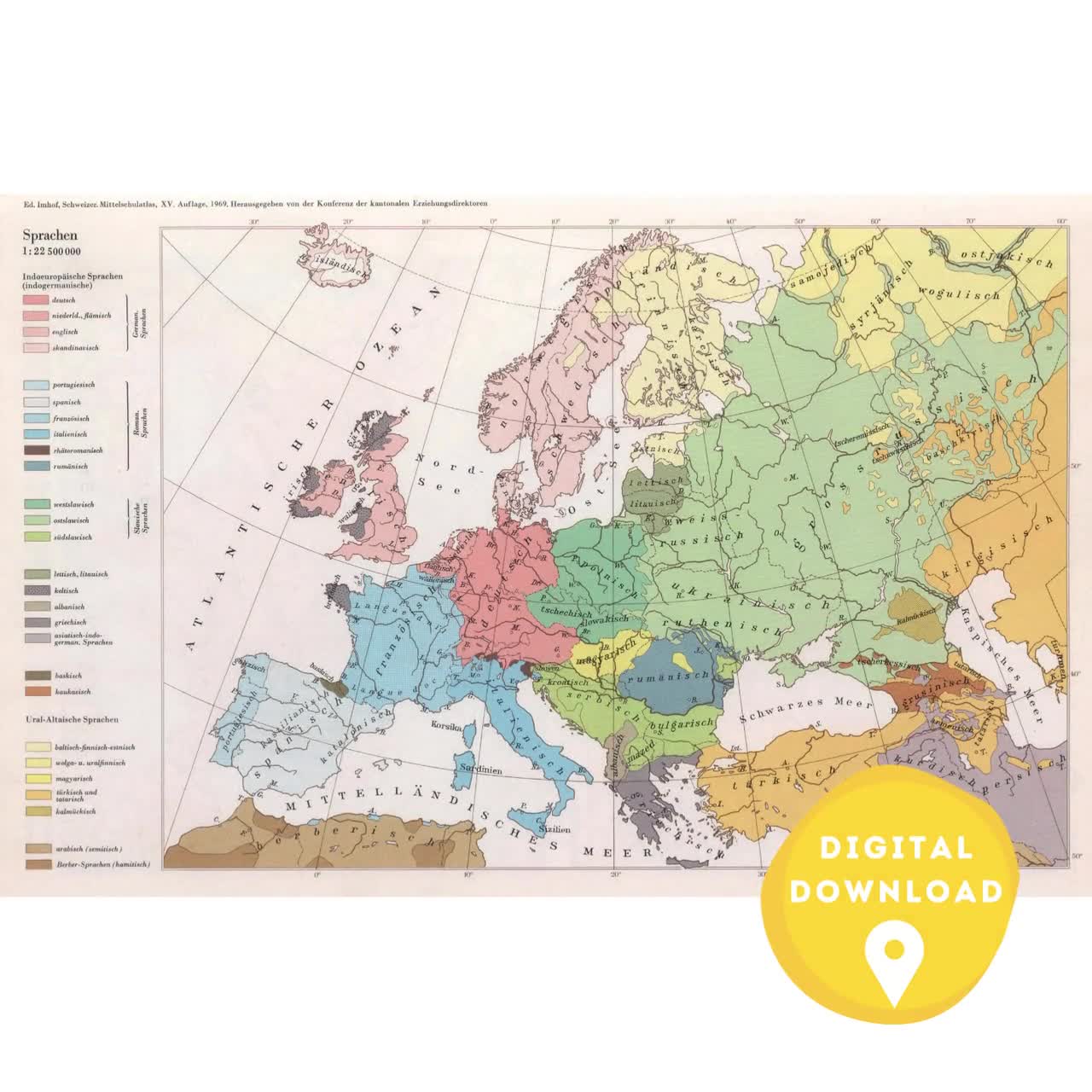 Political Map Of Europe Poster Print French Language