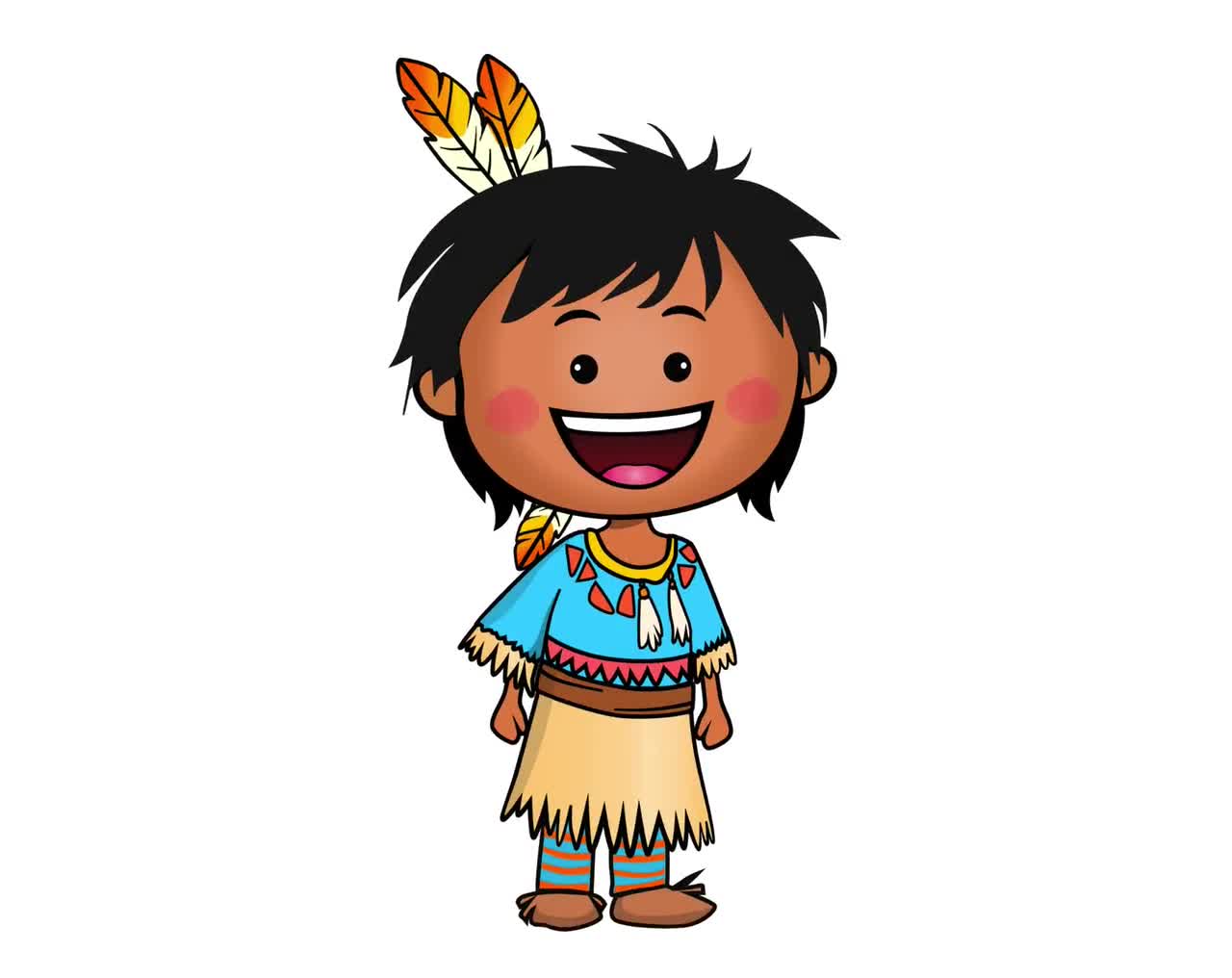 Lindos Indios Clipart De Acción De Gracias Caracteres Nativos Del