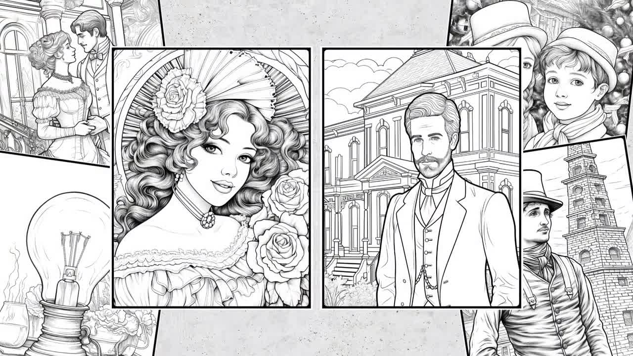 victorian era coloring book