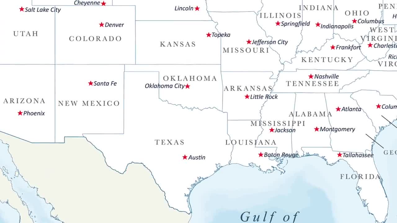 United States Map With Capitals Glossy Poster Picture Photo Etsy