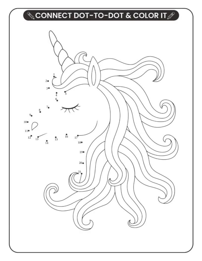 Unicorn Dot Art Printable
