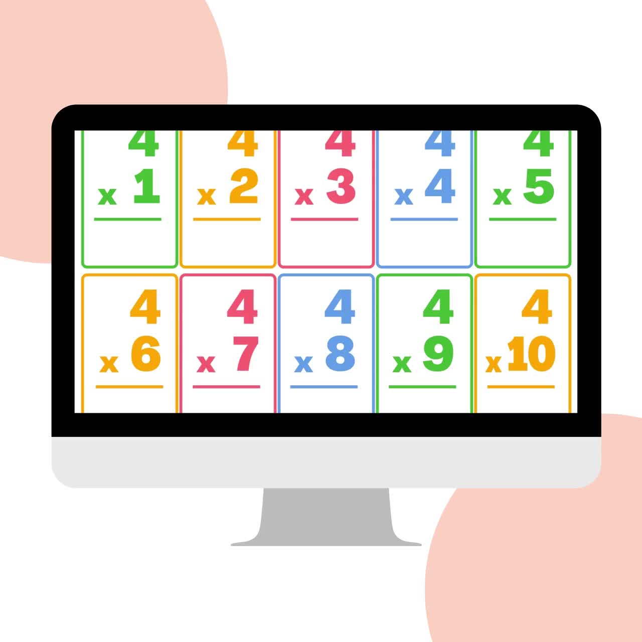 Multiplication Flash Cards Clip Art