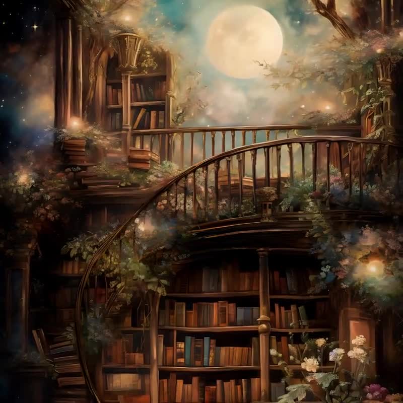 Fantasie Bibliotheek Kunst The Book That Wouldn't Burn, Book 1, The