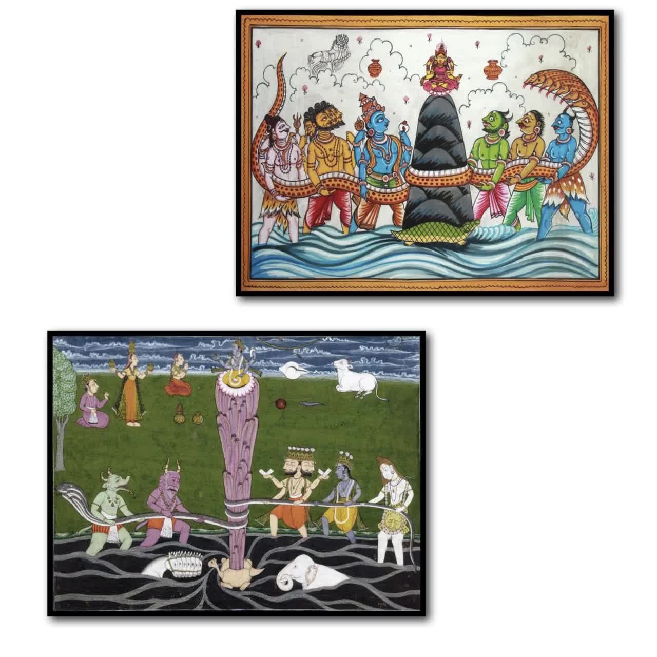 Churning Ocean Milk Hindu Mythology