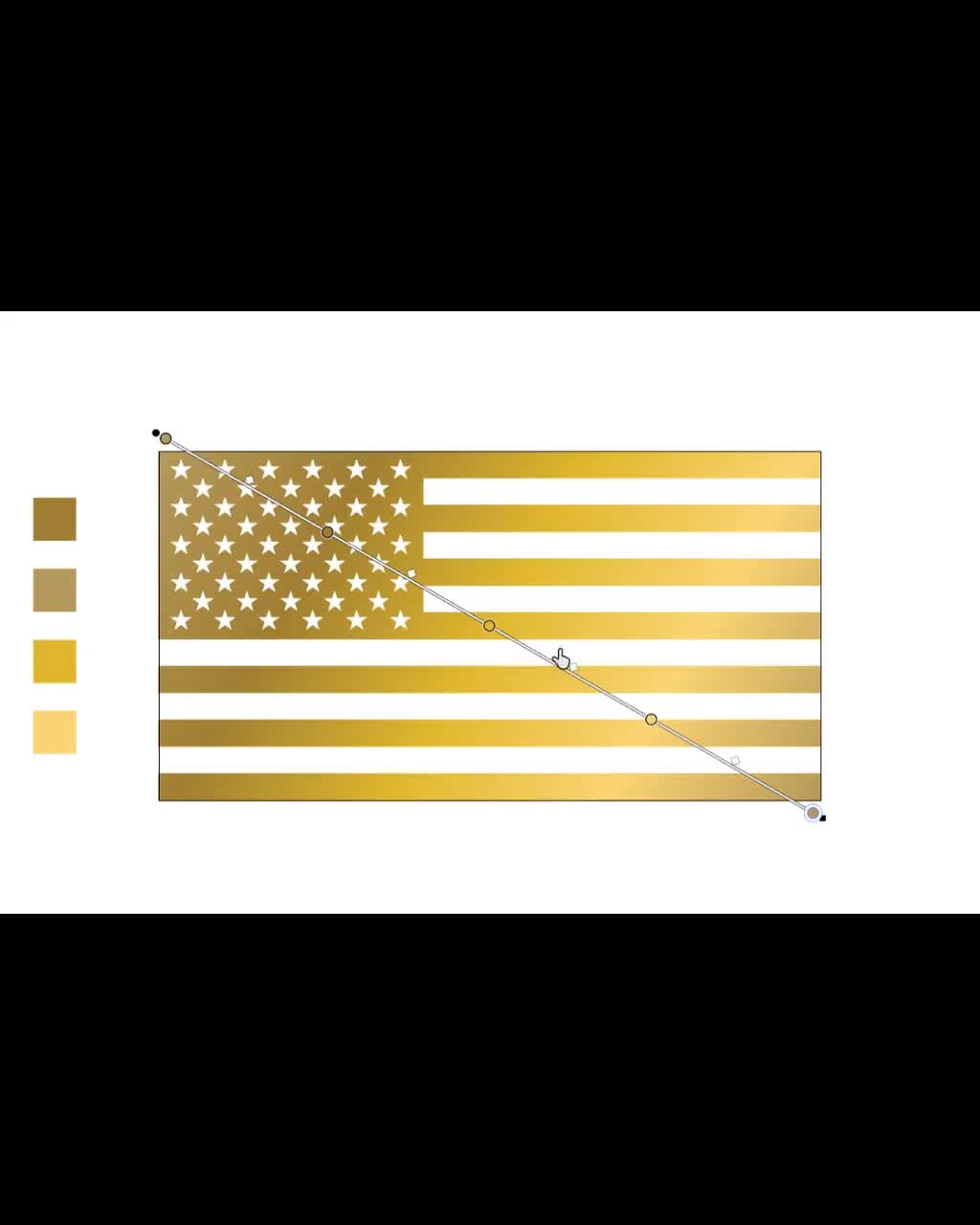 Gold Fringed American Flag Clip Art