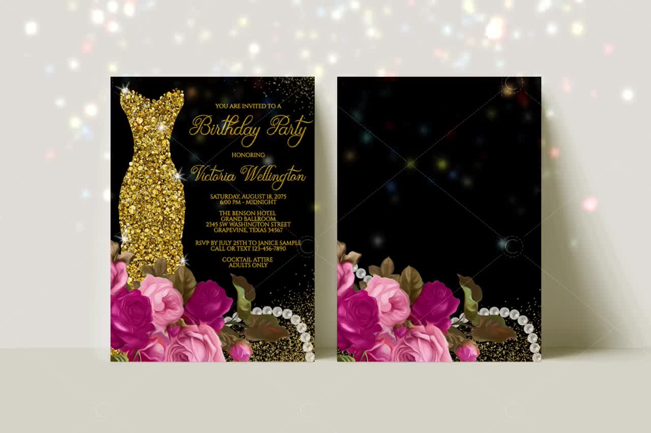 Debut Invitation Designs Pink And Black