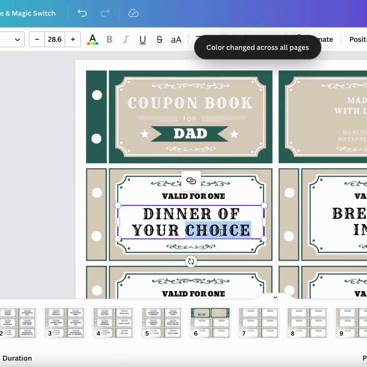 Happy Birthday Daddy Printable Coupons Babysitting Gift Coupon