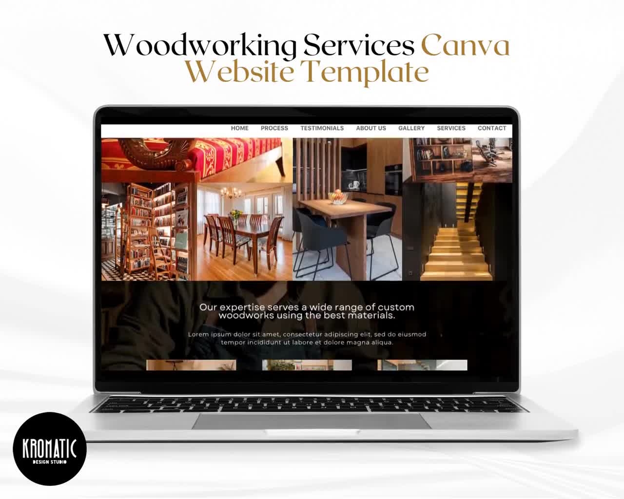 Woodworking Website Templates Woodworking Canva Website Template,