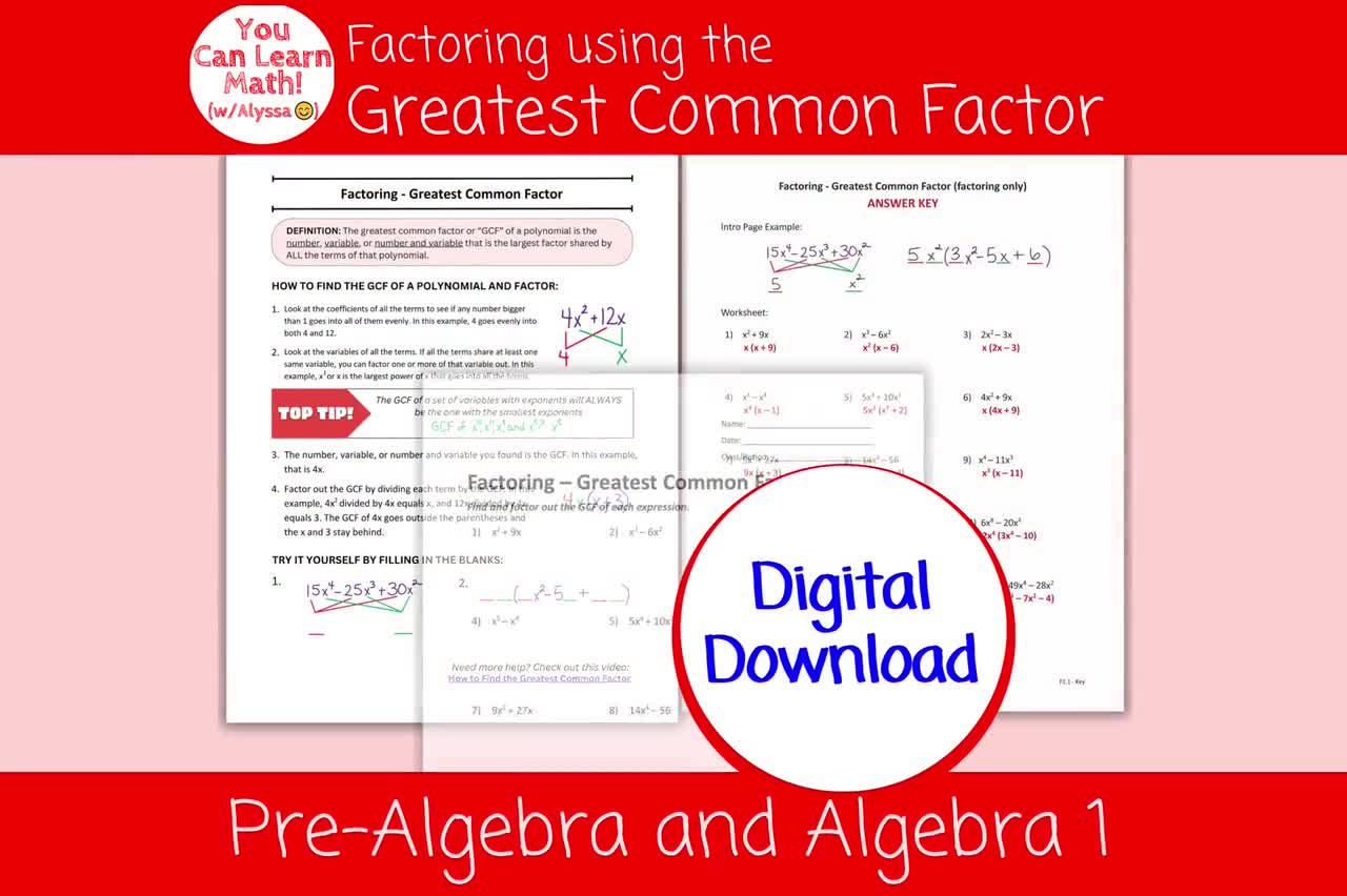 Factoring Trinomials With Greatest Common Factor Worksheet