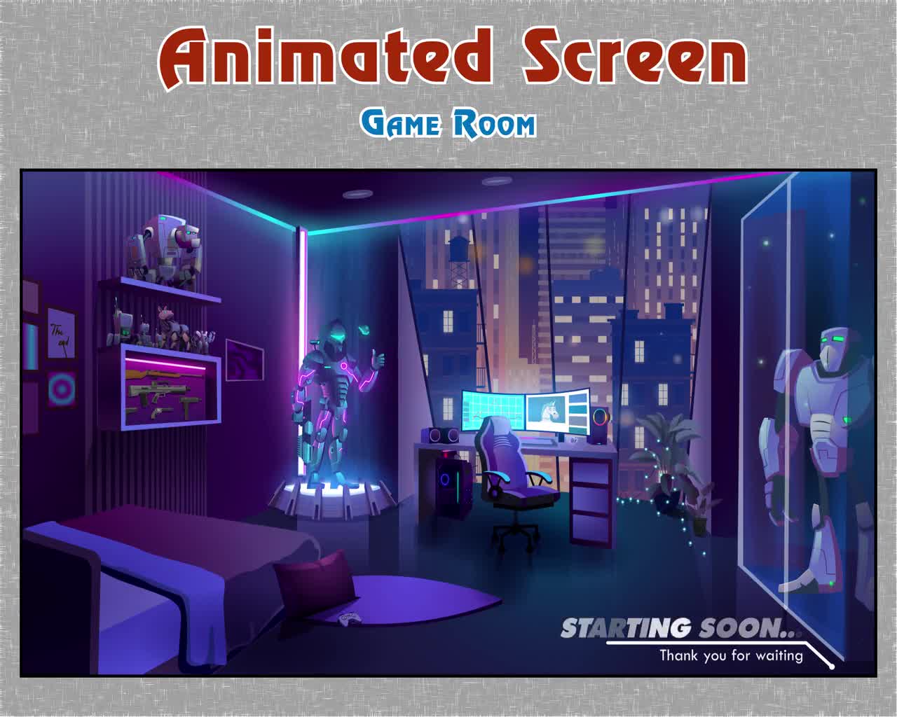 Twitch Streamers Game Room 5x Twitch Geanimeerde Gezellige Gaming Room