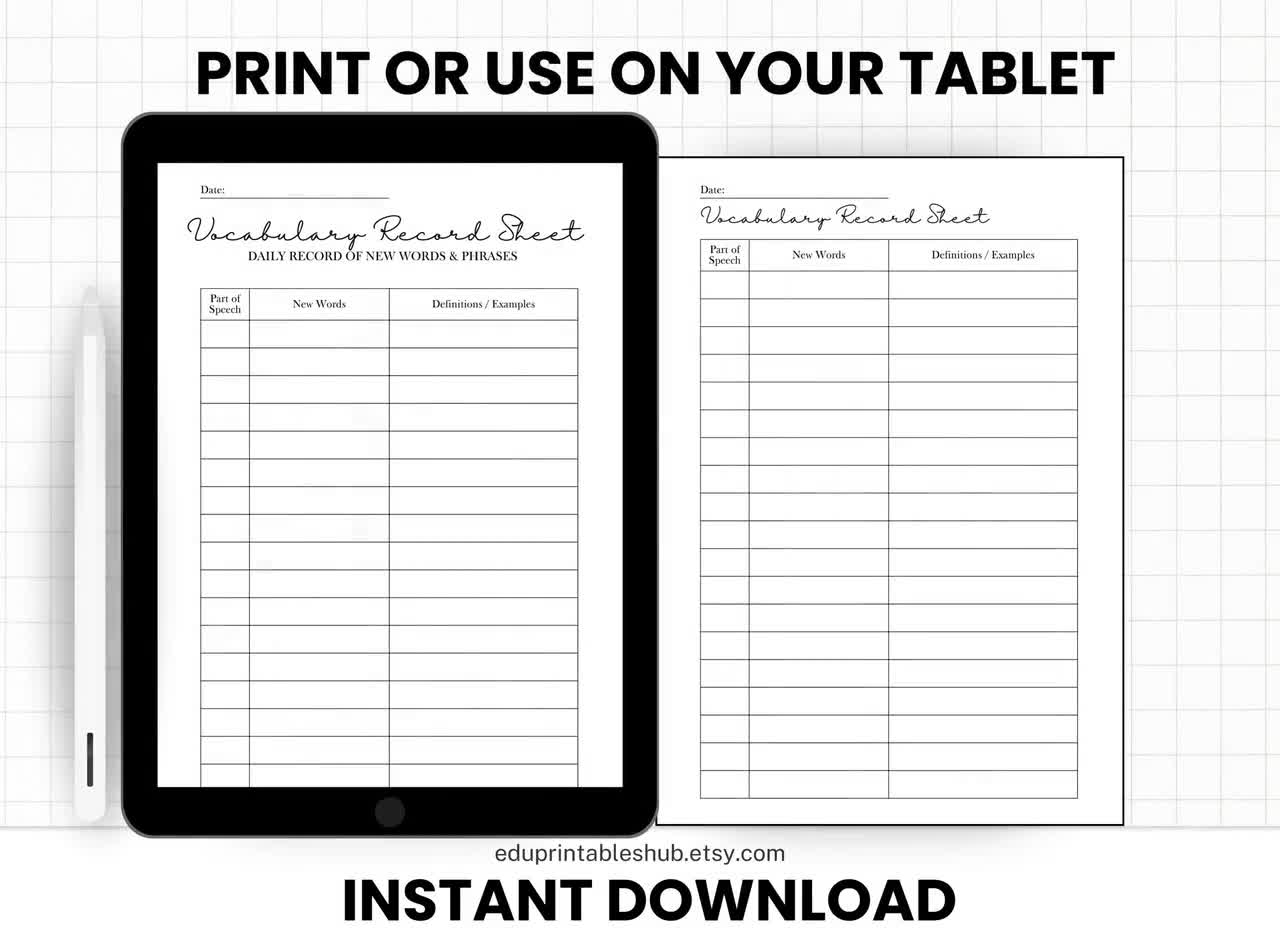 Vocabulary Knowledge Rating Sheet