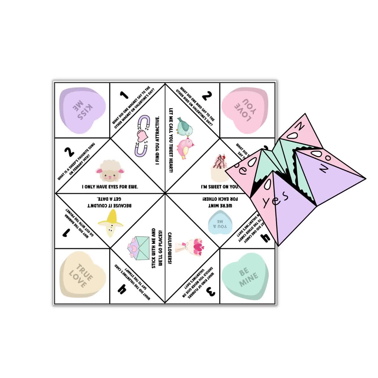 Printable Valentines Day Cootie Catchers 17 Quick Cootie Catcher