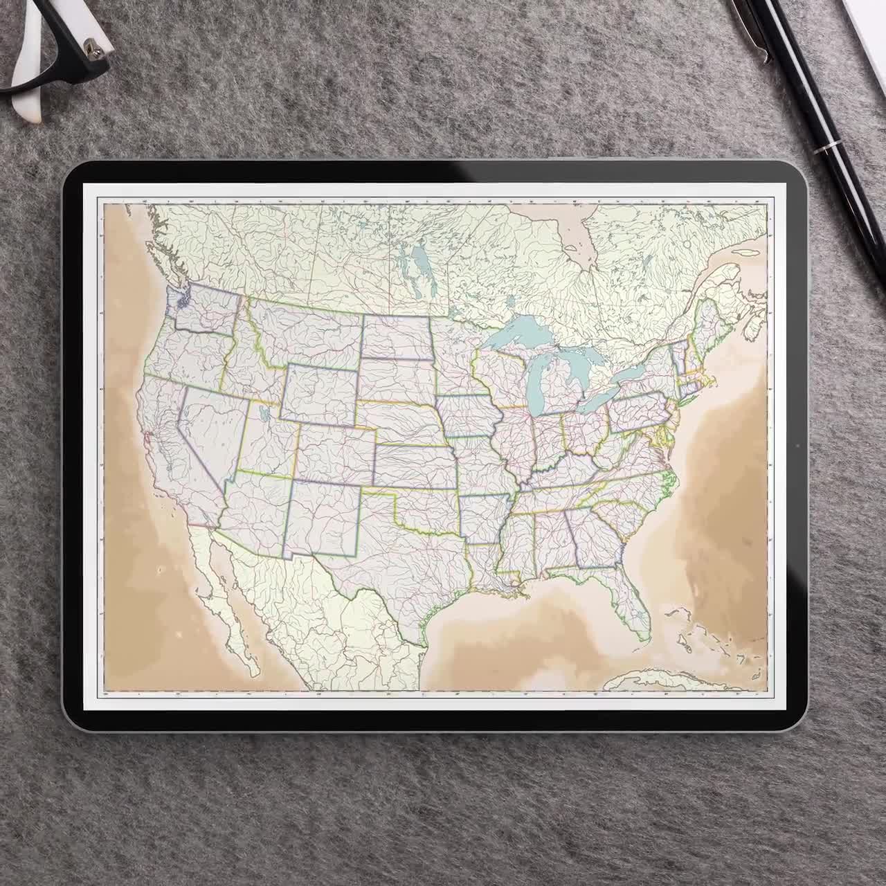 United States Map Vector In Eps Crd Ai Format