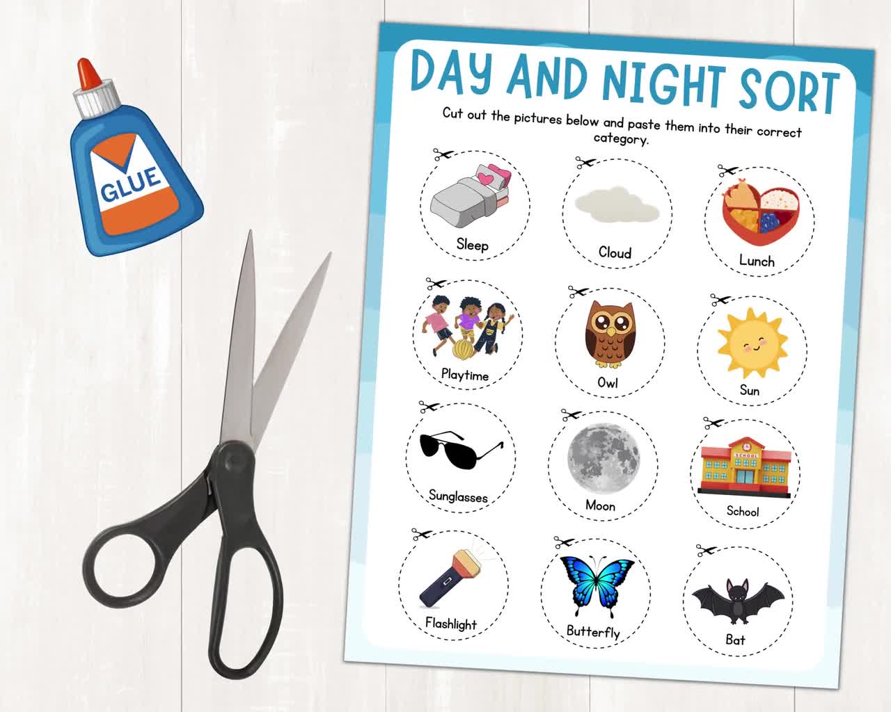 Night And Day Of Printable Pictures For Preschoolers Day And Night